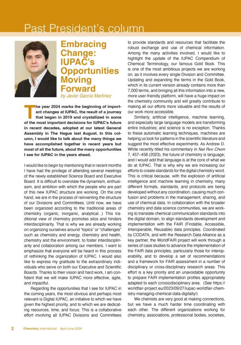 Embracing Change: IUPAC’s Opportunities Moving Forward from Chemistry ...